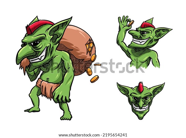 Halloween Ghosts Goblin Stealing Coins Stock Vector (Royalty Free ...
