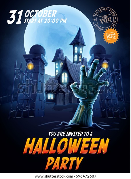 Halloween Horror Party Stock Vector (Royalty Free) 696472687 | Shutterstock