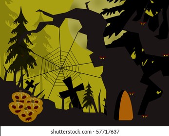 Halloween Illustration Swamp Tree Stock Vector (Royalty Free) 57717637 ...