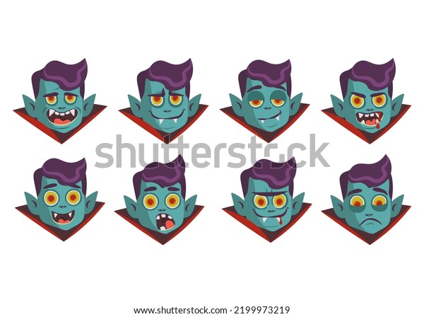 Halloween Illustration Vector Vampire Emotions Minimal Stock Vector ...