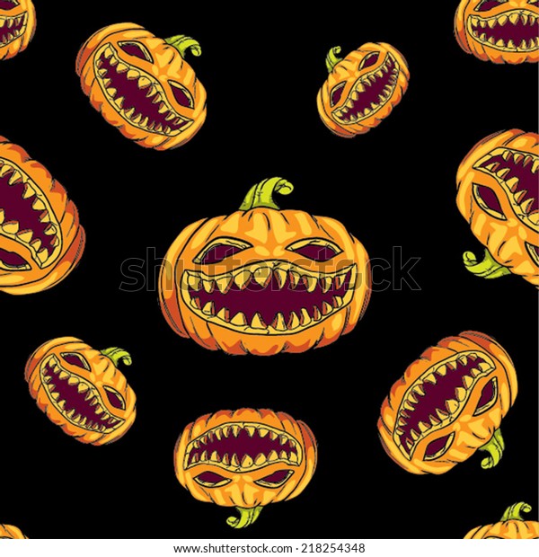 Halloween Jack O Lantern Mad Pumpkin Stock Vector (Royalty Free ...