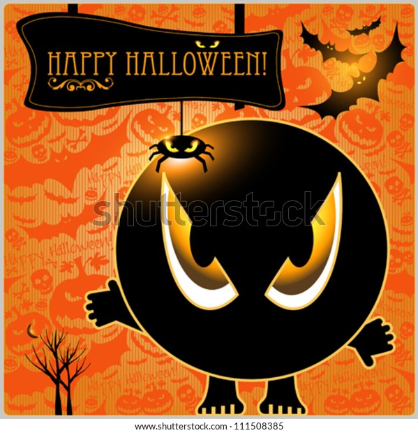 Halloween Monster Card Background Vector Art Stock Vector (Royalty Free ...