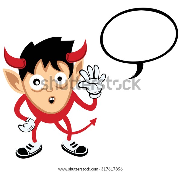 Halloween Monster Costume Devil Talk Bubble Stock Vector (Royalty Free ...