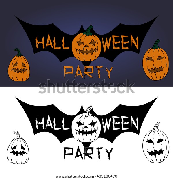 Halloween Party Title Logo Template Stock Vector (Royalty Free ...