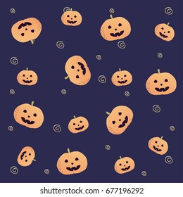 Halloween Pumpkin Party Pattern Stock Vector (Royalty Free) 677196292 | Shutterstock