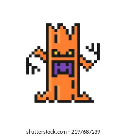 Halloween Scary Tree Icon Pixel Art Stock Vector (Royalty Free ...