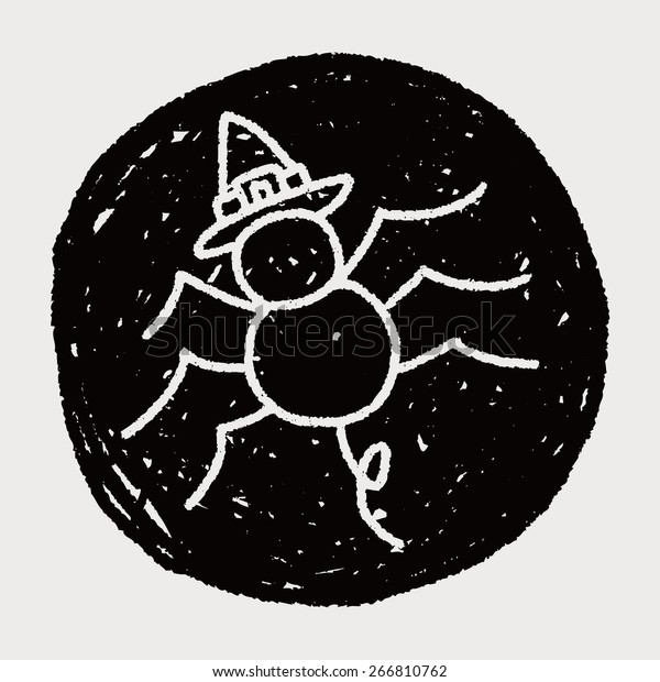 Halloween Spider Doodle Drawing Stock Vector (Royalty Free) 266810762