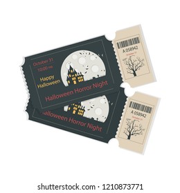 Halloween Ticket Design Ticket Halloween Party Stock Vector (Royalty ...