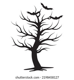 Halloween Tree Color Isolated Vector Illustration Stock Vector (Royalty ...