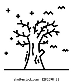 Halloween Tree Known Ghost Tree Stock Vector (Royalty Free) 1292898421 ...