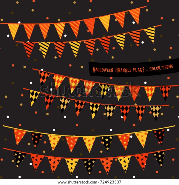 Halloween Triangle Flags Scrapbook Tape Washi Stock Vector (Royalty ...