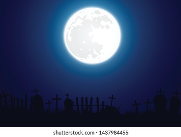 Halloween Vector Background Moon Decoration Fearful Stock Vector ...