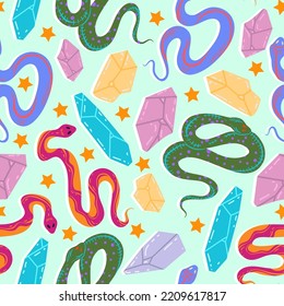 Halloween Vector Illustration Pattern Snakes Magic Stock Vector ...