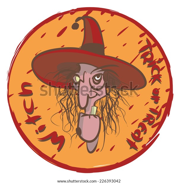 Halloween Witch Head Stock Vector (Royalty Free) 226393042 | Shutterstock