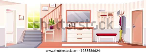 Hallway Home Interior Design Background House Stock Vector (Royalty ...