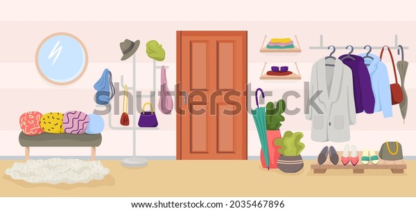 Hallway Home Interior Vector Illustration Apartment Stock Vector ...
