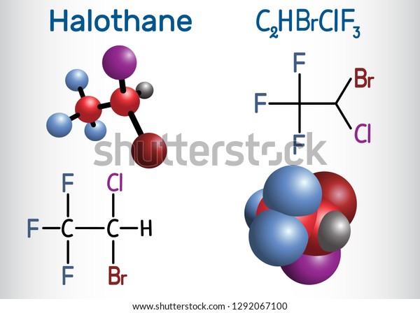 Halothane General Anesthetic Drug Molecule Structural Stock Vector ...