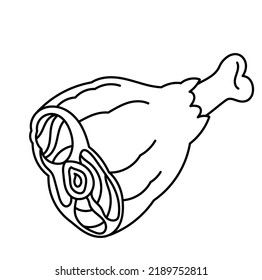 Ham Meat Product Editable Outline Stroke Stock Vector (Royalty Free ...
