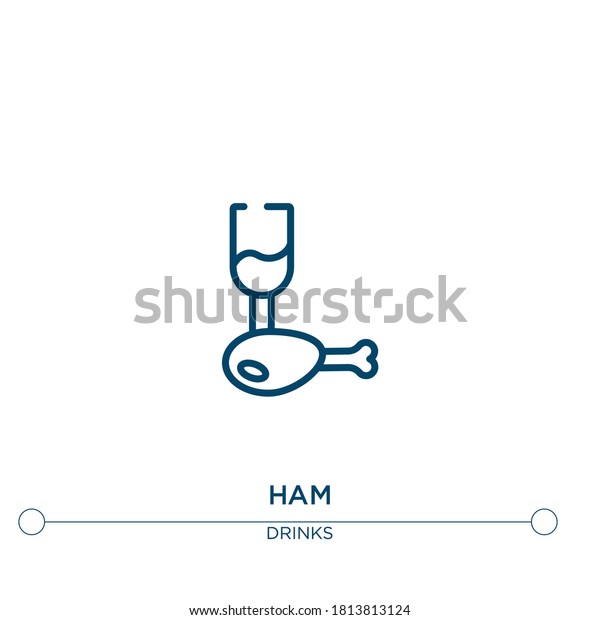 Ham Outline Vector Icon Simple Element Stock Vector (Royalty Free ...