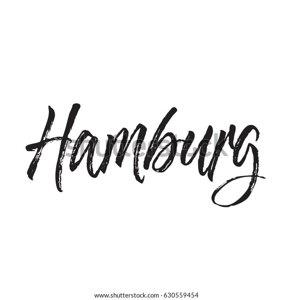 Hamburg Text Design Vector Calligraphy Typography Stock Vector Royalty