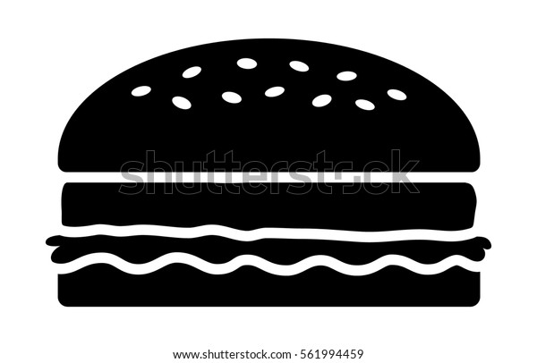 Hamburger Burger Lettuce Beef Patty Flat Stock Vector (Royalty Free ...