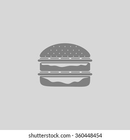 Hamburger Grey Flat Icon On Gray Stock Vector (Royalty Free) 360448454 ...