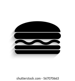 Hamburger Icon Black Vector Illustration Shadow Stock Vector (Royalty ...