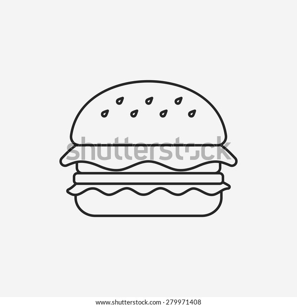 Hamburger Line Icon Stock Vector (Royalty Free) 279971408 | Shutterstock