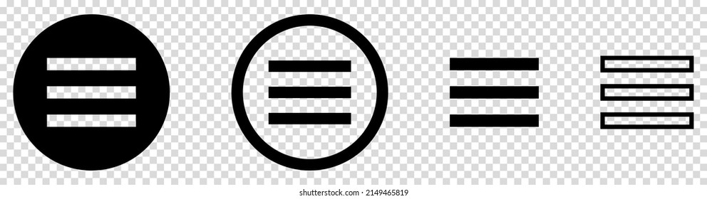 Hamburger Menu Icons Vector Illustration Isolated Stock Vector (Royalty ...