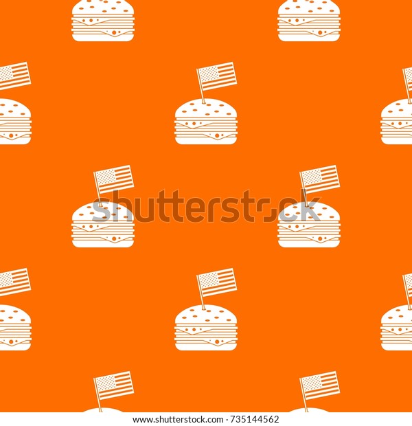 Hamburger Pattern Repeat Seamless Orange Color Stock Vector (Royalty ...