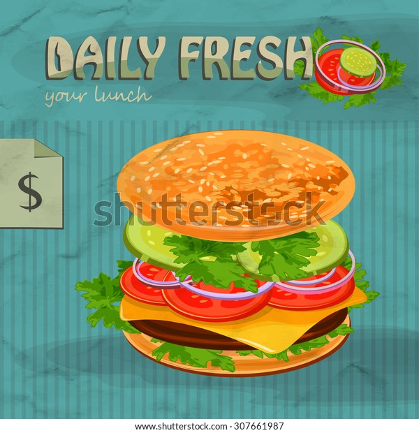 Hamburger Poster Design Image Crumpled Paper Stock Vector (Royalty Free ...
