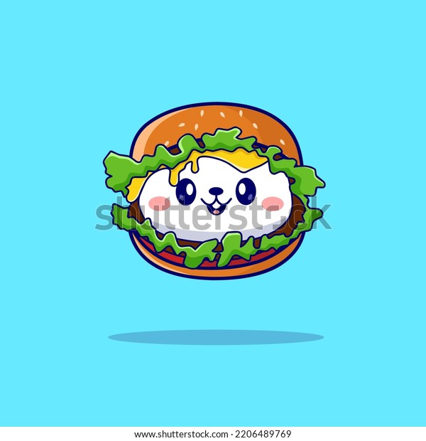 Hamburger Rabbit Vector Illustration Burger Combination Stock Vector ...