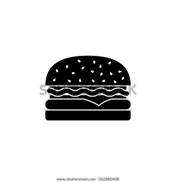 Hamburger Solid Icon Food Drink Elements Stock Vector (Royalty Free ...