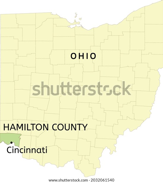 Hamilton County City Cincinnati Location On Stock Vector (Royalty Free ...
