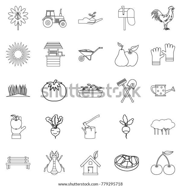 Hamlet Icons Set Outline Set 25 Stock Vector (Royalty Free) 779295718 ...