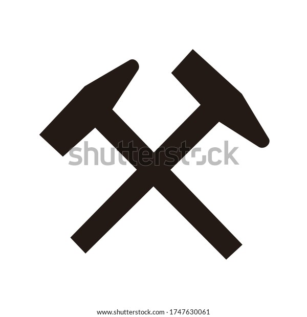 Hammer Cross Icon Symbol Vector Design Stock Vector (Royalty Free ...