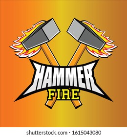 Hammer Fire Esport Logo Vector Illustration Stock Vector (Royalty Free ...