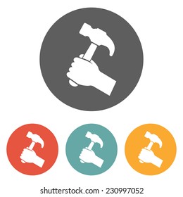 Hammer Hand Icon Stock Vector (Royalty Free) 221425525