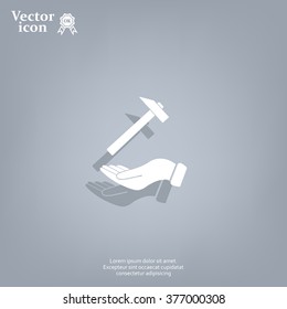 Hammer Hand Icon Stock Vector (Royalty Free) 377000308 | Shutterstock