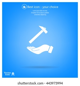 Hammer Hand Icon Stock Vector (Royalty Free) 443973994 | Shutterstock