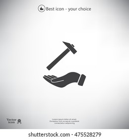 Hammer Hand Icon Stock Vector (Royalty Free) 417892225 | Shutterstock