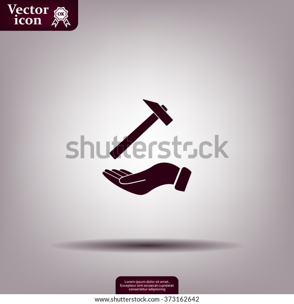Hammer Hand Icon Stock Vector (Royalty Free) 373162642 | Shutterstock