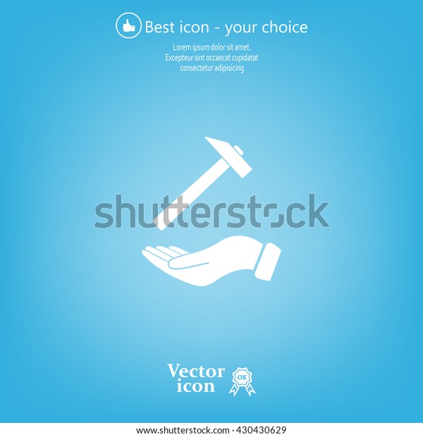 Hammer Hand Icon Stock Vector (Royalty Free) 430430629 | Shutterstock