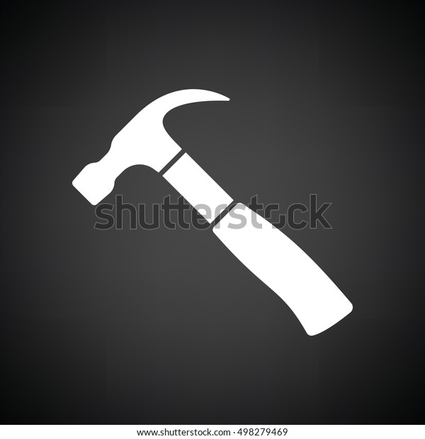 Hammer Icon Black Background White Vector Stock Vector (Royalty Free ...