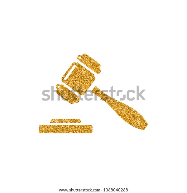 Hammer Icon Gold Glitter Texture Sparkle Stock Vector (Royalty Free ...