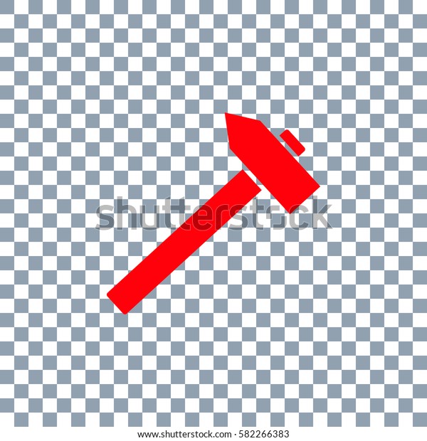 Hammer Icon On Transparent Background Red Stock Vector (Royalty Free ...