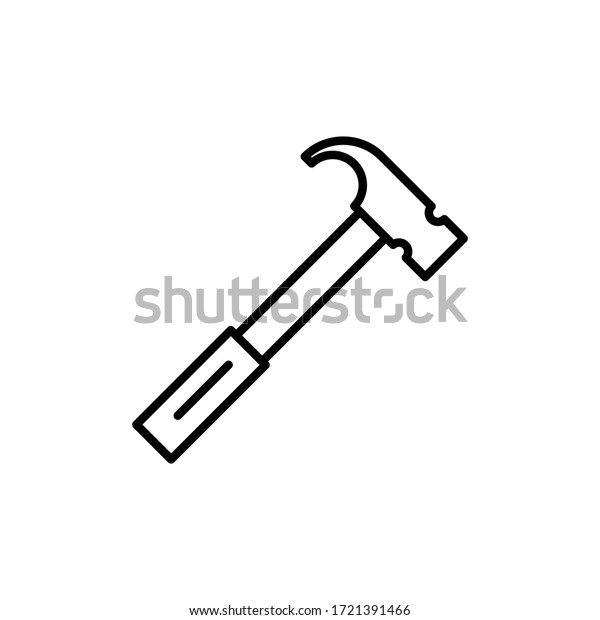 Hammer Icon Outline Vector Isolated On Stock Vector (Royalty Free ...