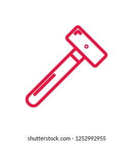 Hammer Icon Red Outlineperfectmodern Elegance Stock Vector (Royalty ...