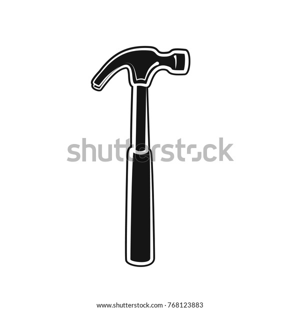 Hammer Icon Vector Black Illustration 스톡 벡터(로열티 프리) 768123883 ...