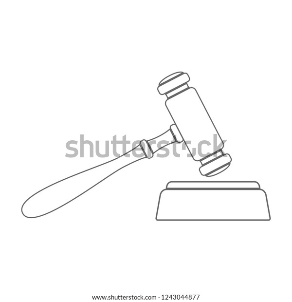 Hammer Justice Anvil Outline Vector Stock Vector (Royalty Free ...